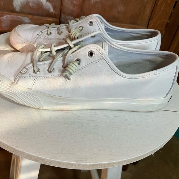 Sperry | Shoes | Sperry White Top Sider Leather 95 Slipon Sneaker ...